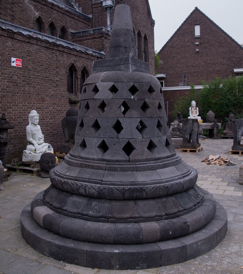 Large Lavastone Stupa From Indonesia - Etsy