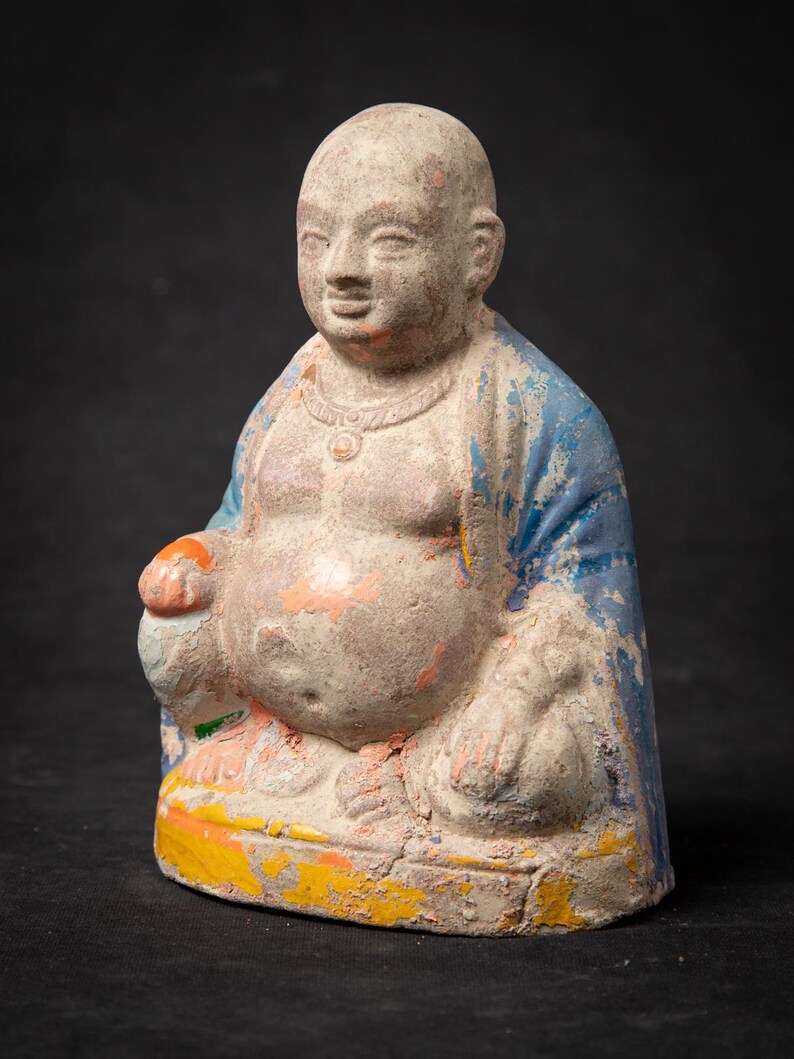 Antique Pottery Laughing Buddha Statue From India, 19th Century - Etsy