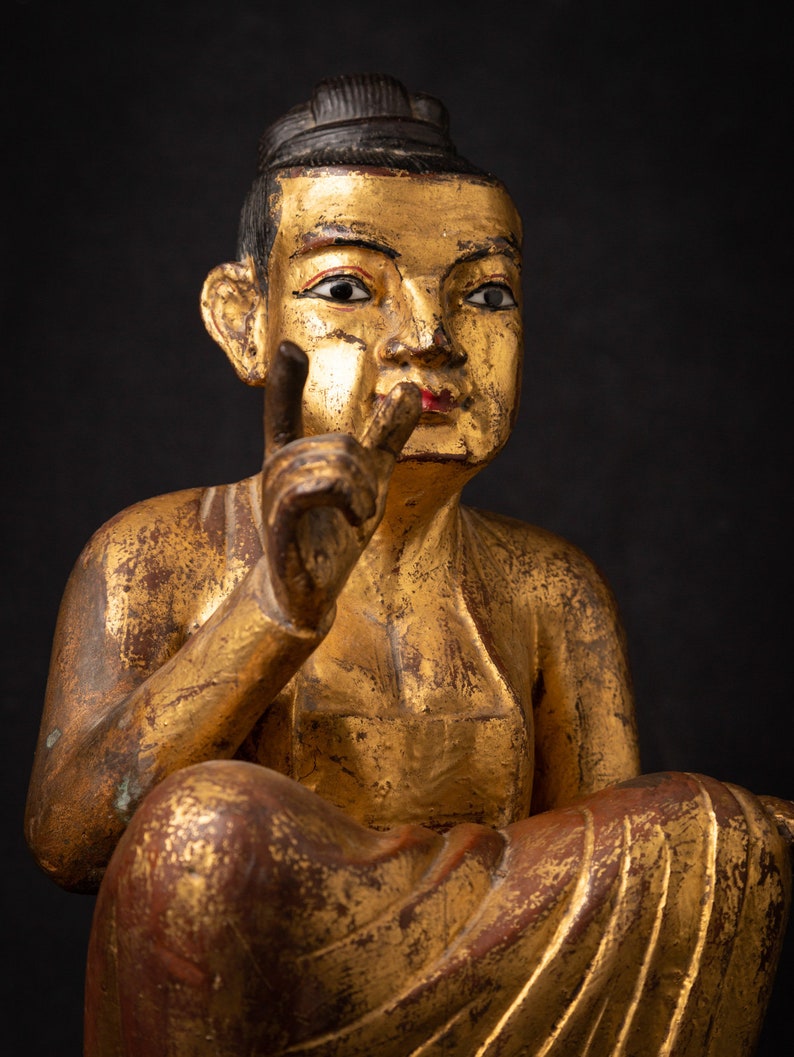 Antique Wooden Burmese Nat Statue From Burma, 19th Century - Etsy