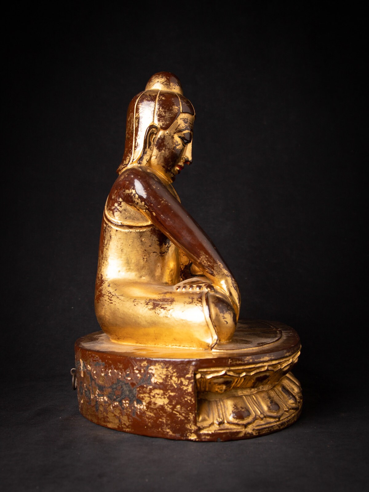 Antique Wooden Burmese Lotus Buddha Statue From Burma, 19th Century - Etsy