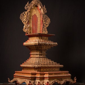 Large Antique Wooden Burmese Throne From Burma, 19th Century - Etsy