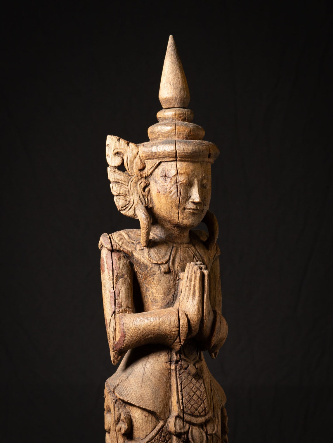 Large Antique Wooden Burmese Nat Statue From Burma, 19th Century - Etsy