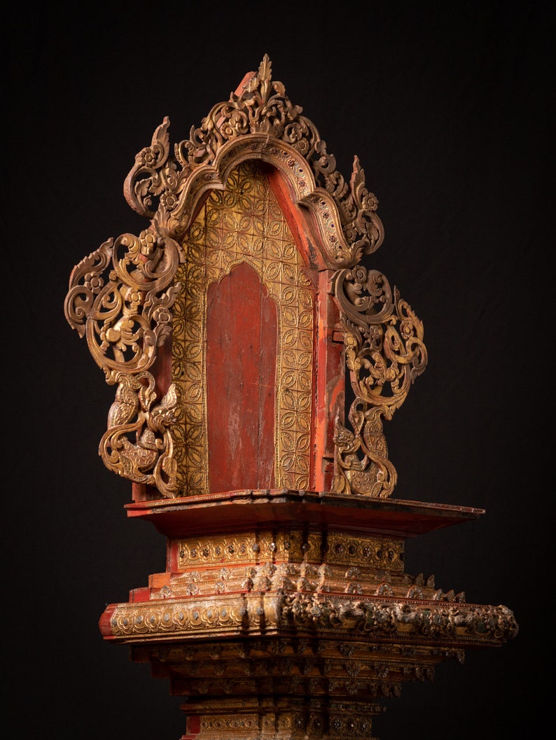 Large Antique Wooden Burmese Throne From Burma, 19th Century - Etsy