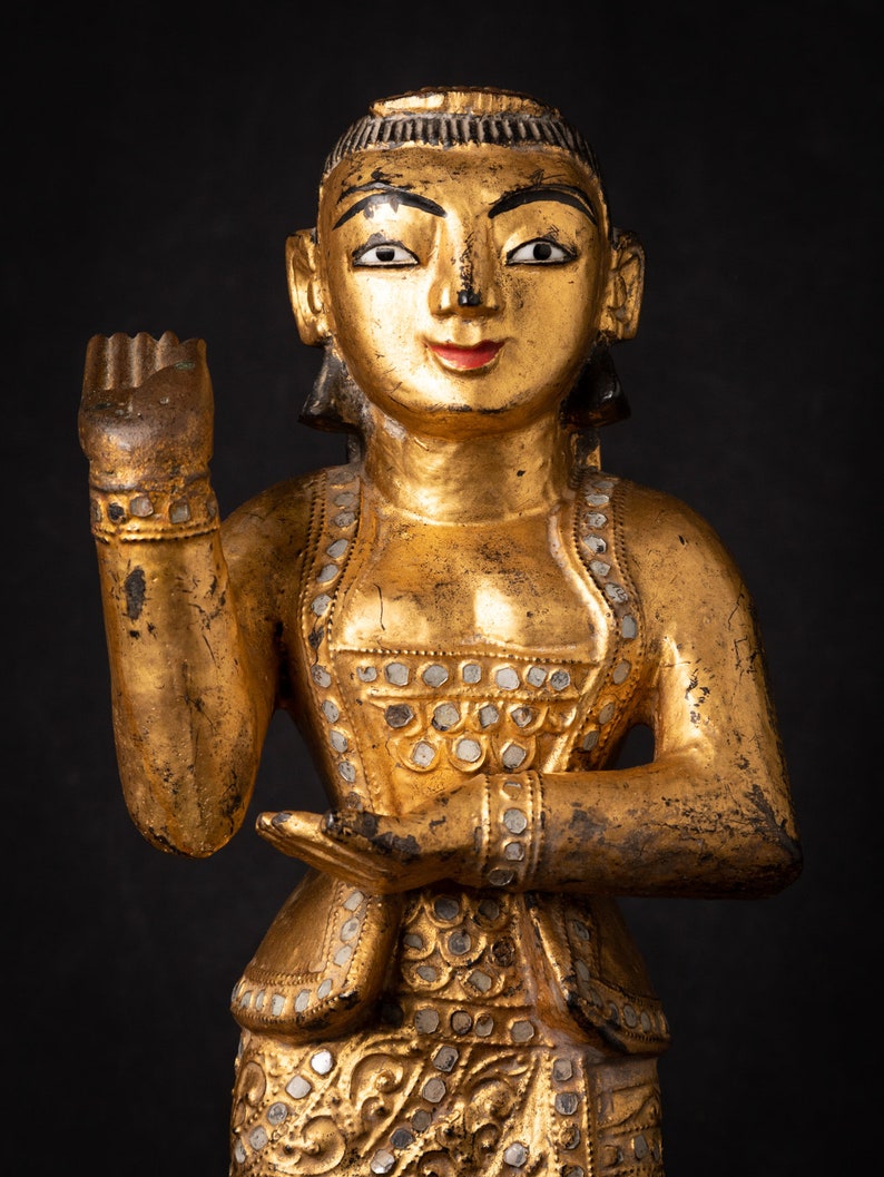 Antique Wooden Burmese Nat Statue From Burma, 19th Century - Etsy