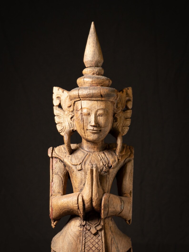 Large Antique Wooden Burmese Nat Statue From Burma, 19th Century - Etsy