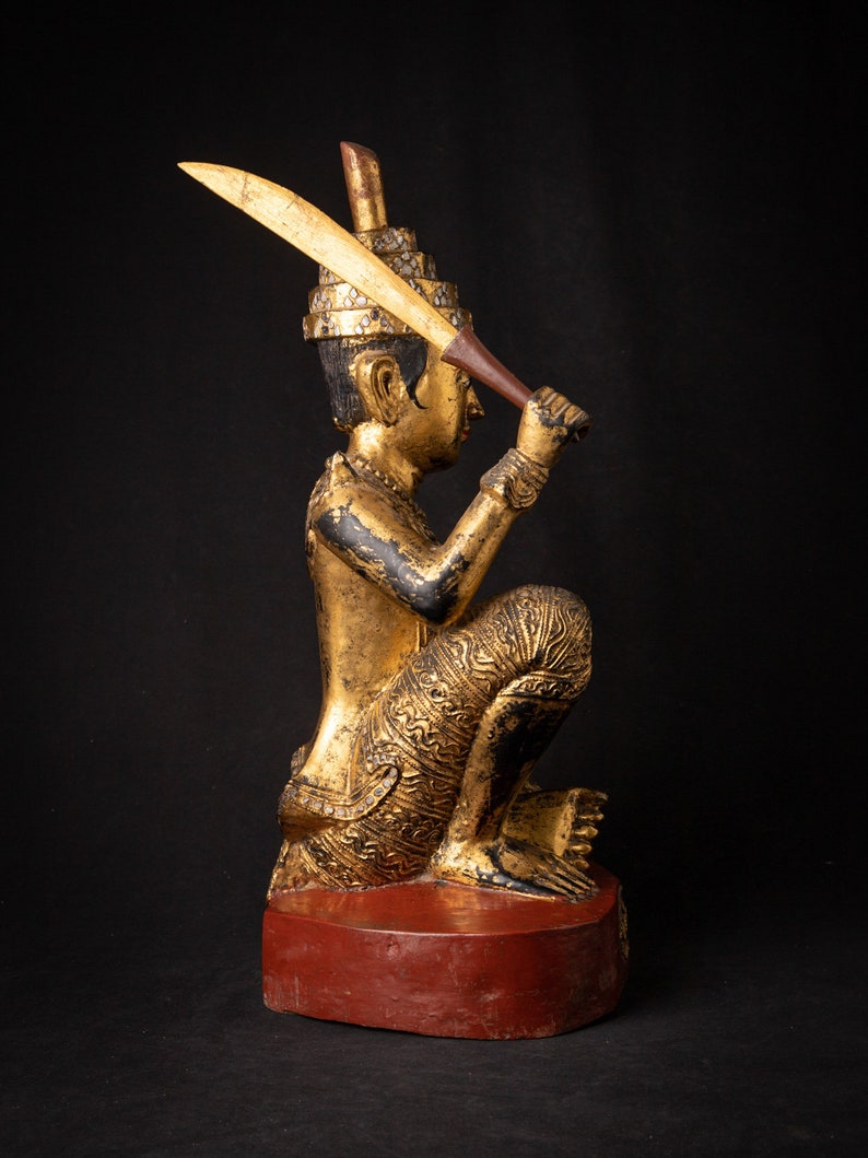 Antique Wooden Burmese Nat Statue From Burma 19th Century - Etsy