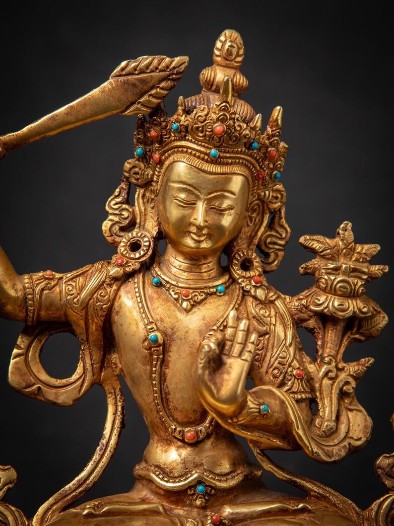 Old Bronze Nepali Manjushri Statue From Nepal, Middle 20th Century - Etsy