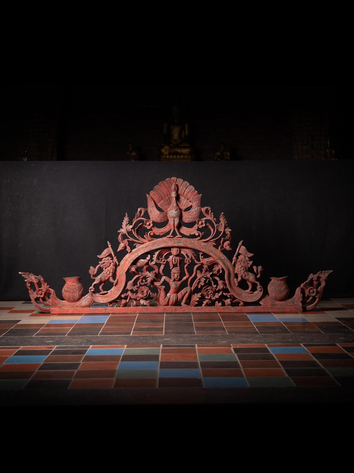 Antique Wooden Temple Panel From Burma (myanmar), 19th Century - Etsy