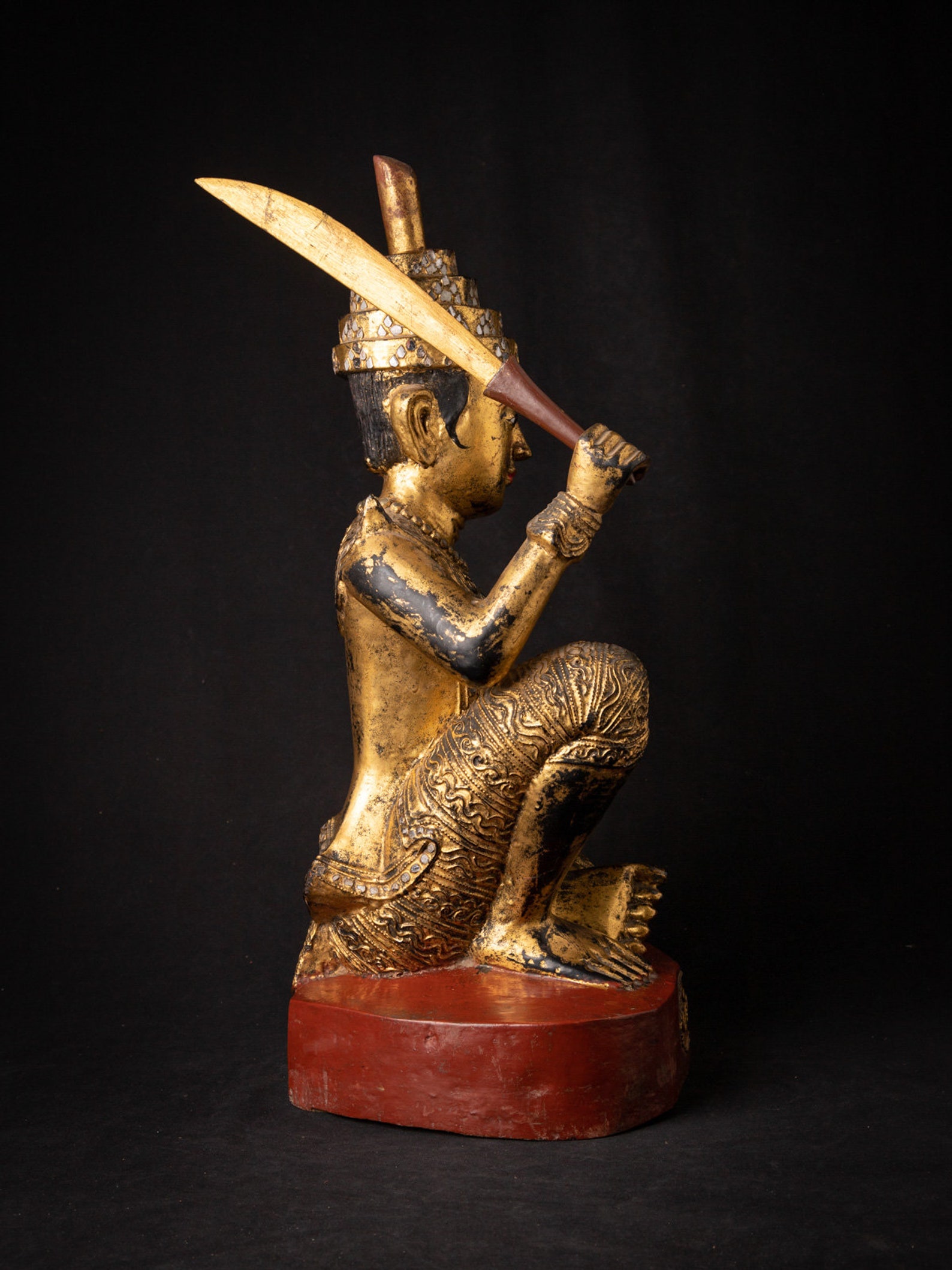 Antique Wooden Burmese Nat Statue From Burma, 19th Century - Etsy