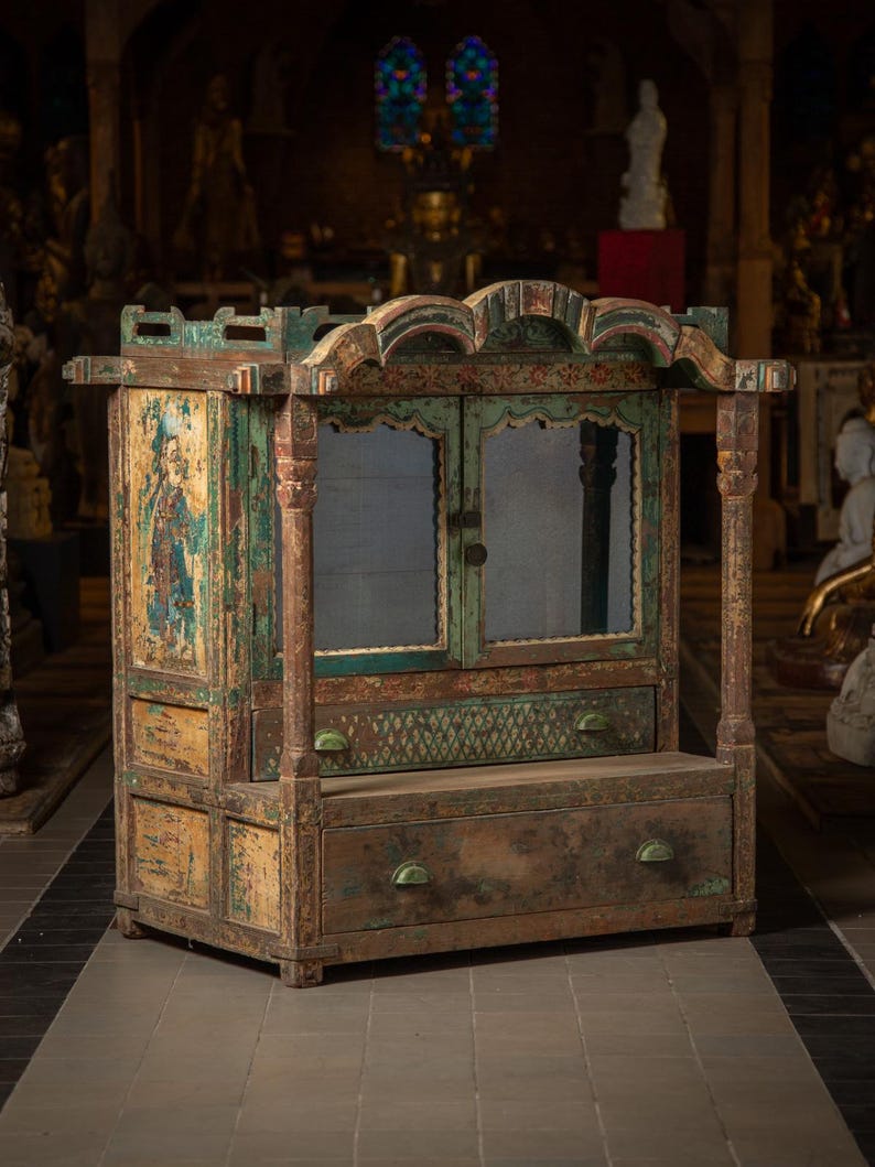 Antique Wooden Indian Temple From India, 19th Century - Etsy