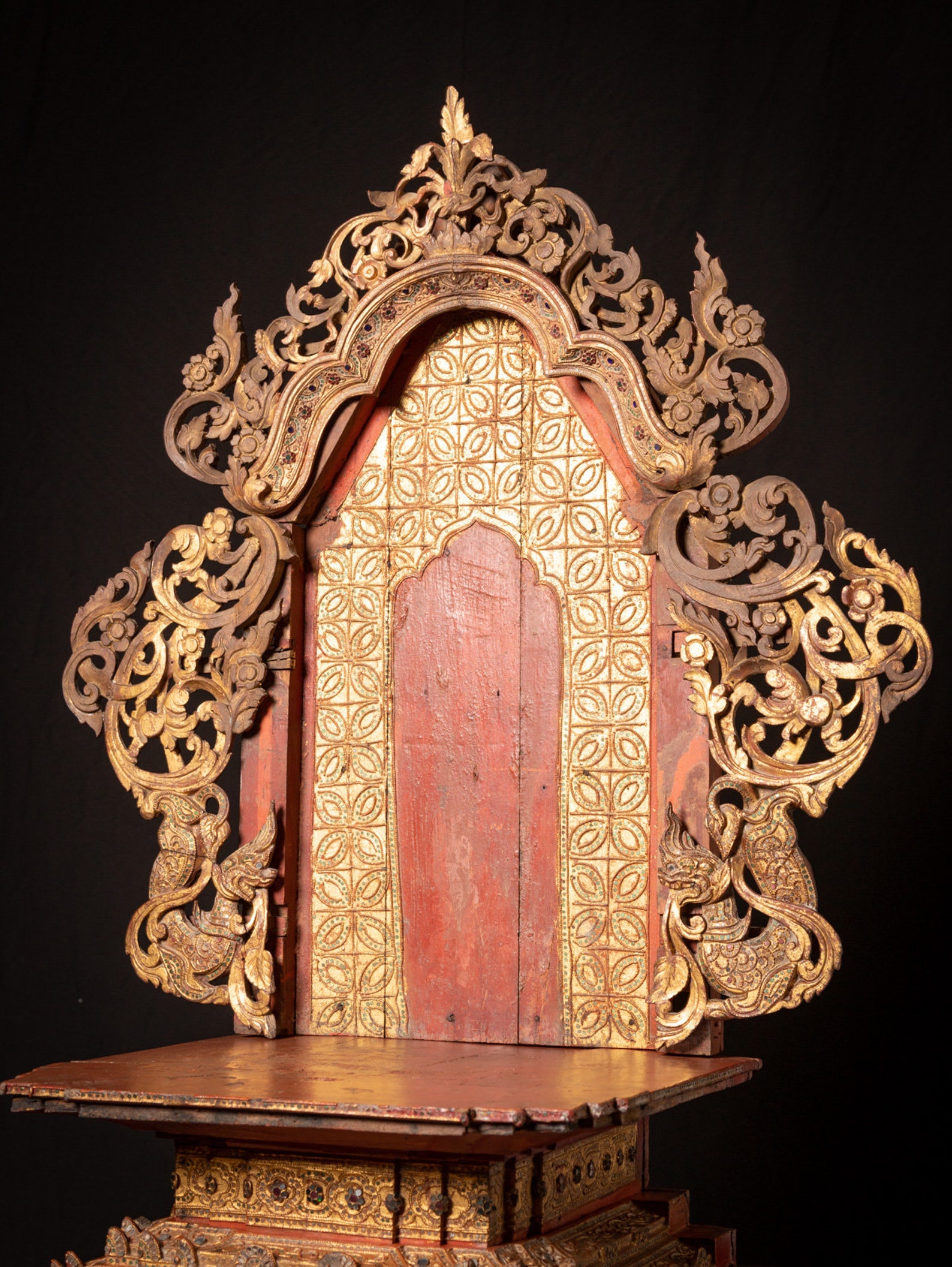 Large Antique Wooden Burmese Throne From Burma, 19th Century - Etsy