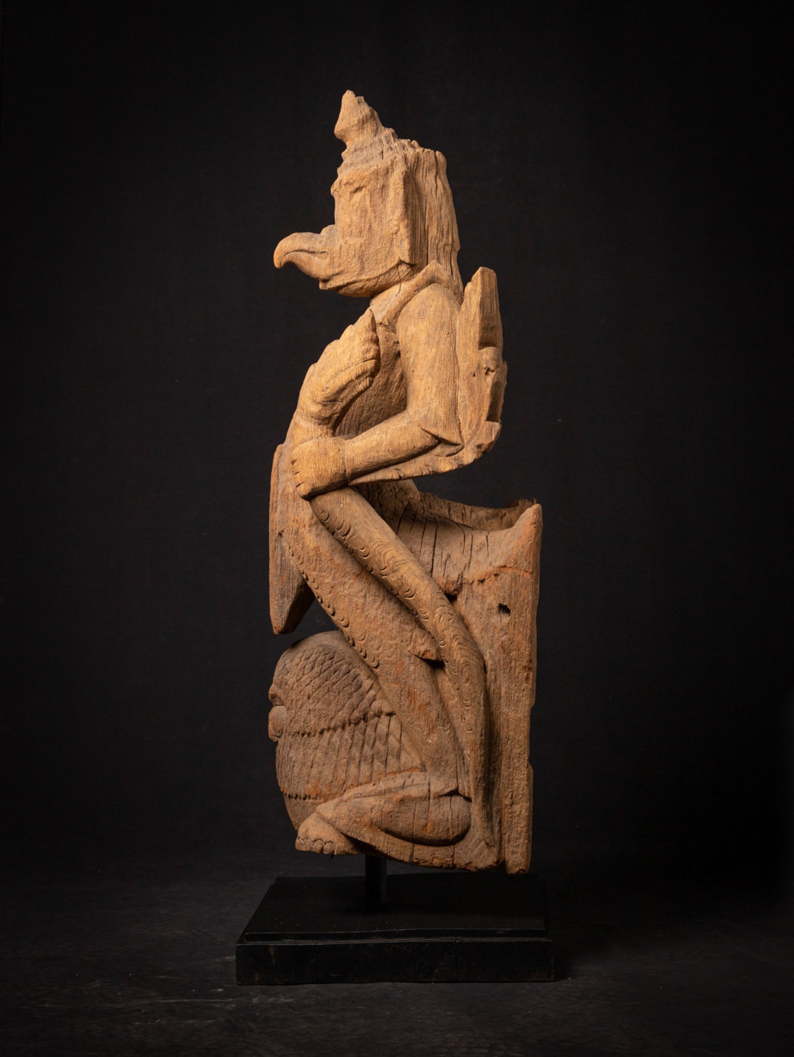 Special and Large Antique Wooden Garuda Statue From Burma, 17th Century ...