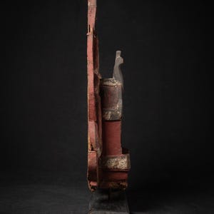 Antique Wooden Burmese Temple Fragment With Two Buddha Statues From ...