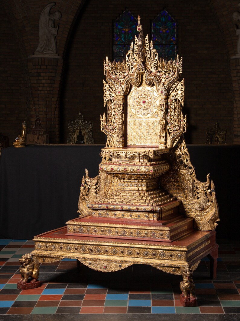 Large Antique Burmese Throne From Burma 19th Century - Etsy