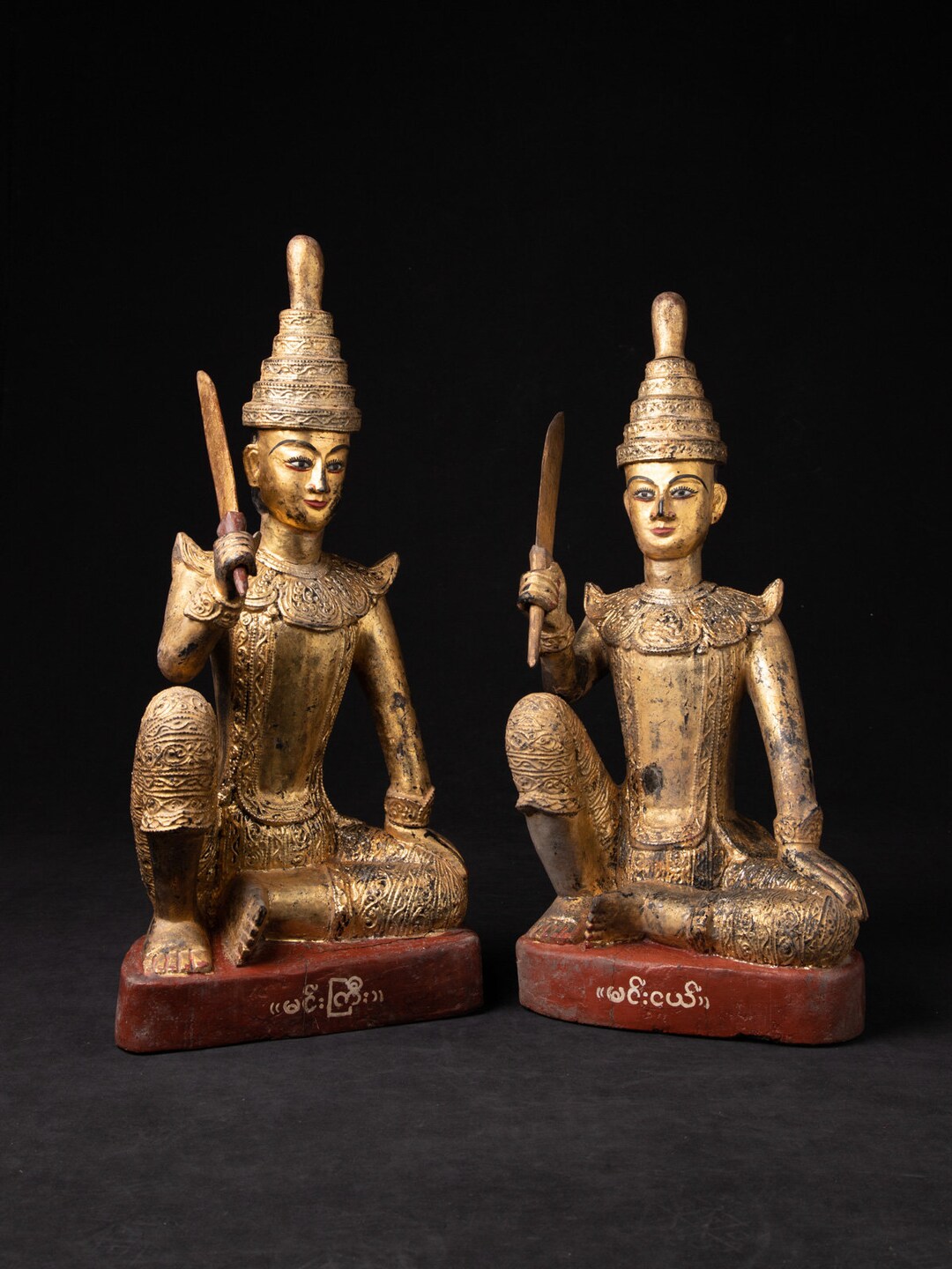 Pair of Antique Burmese Nat Statues From Burma, 19th Century - Etsy