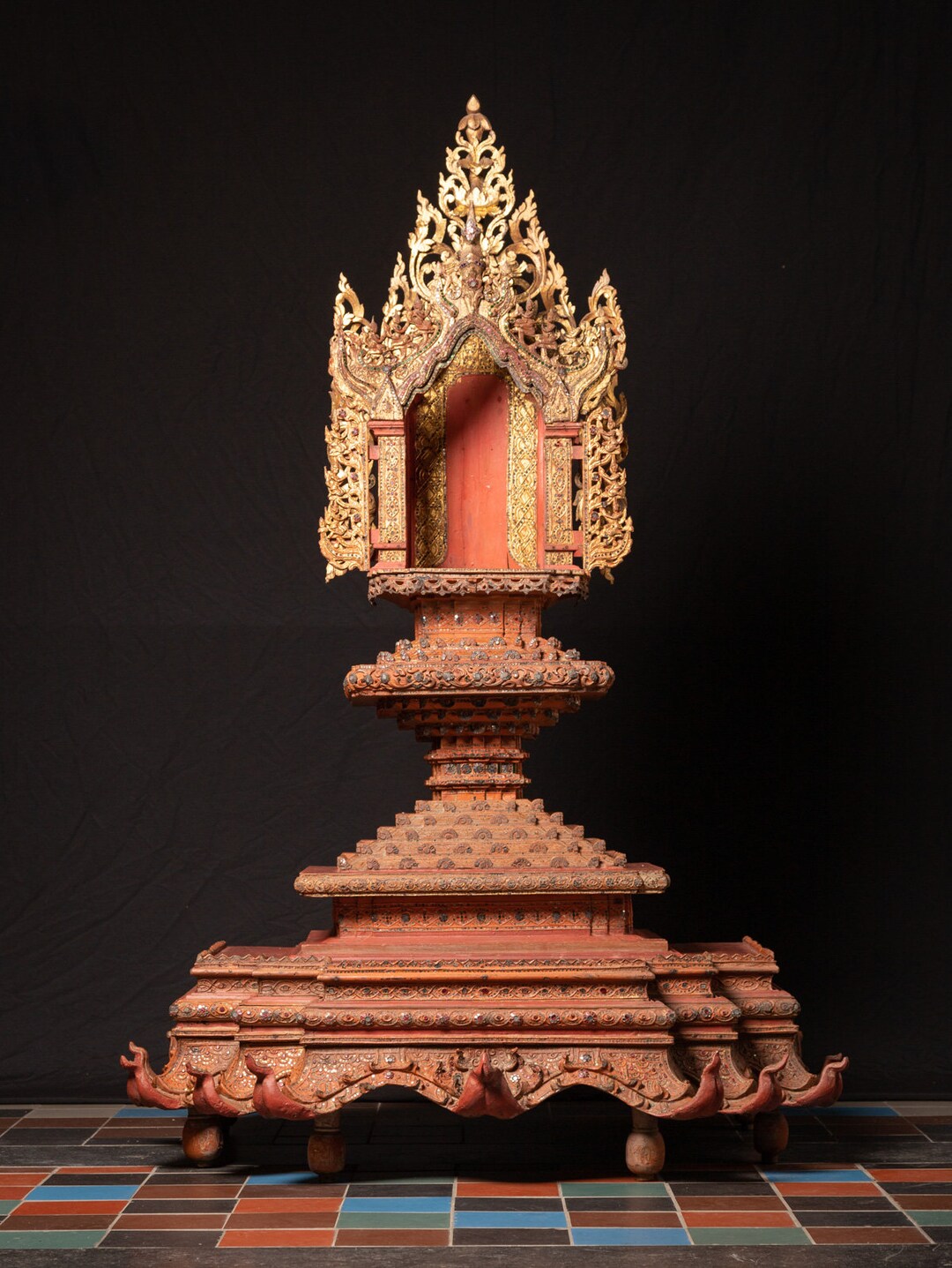 Special Large Antique Burmese Buddha Throne From Burma, 19th Century - Etsy