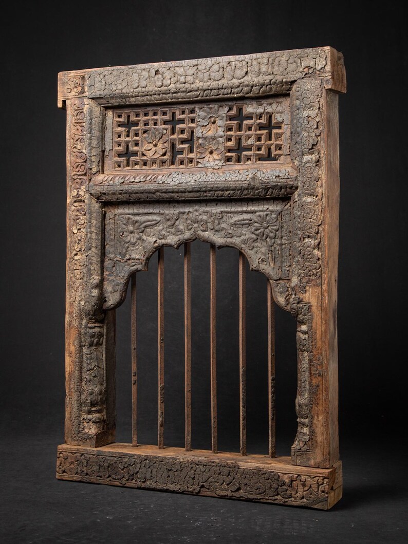 Antique Wooden Indian Window Panel From India, 19th Century - Etsy