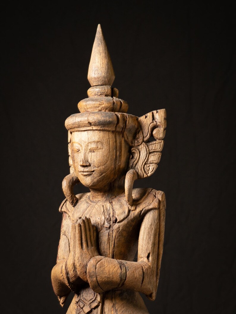 Large Antique Wooden Burmese Nat Statue From Burma, 19th Century - Etsy