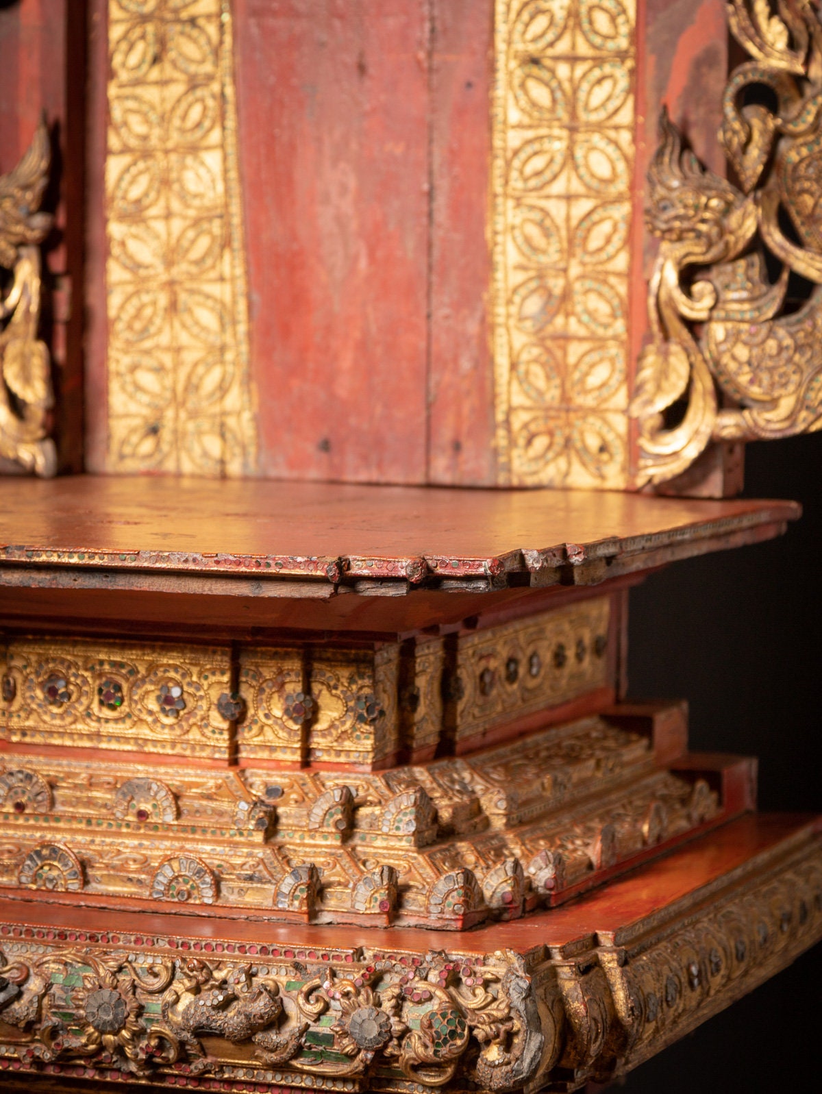 Large Antique Wooden Burmese Throne From Burma, 19th Century - Etsy