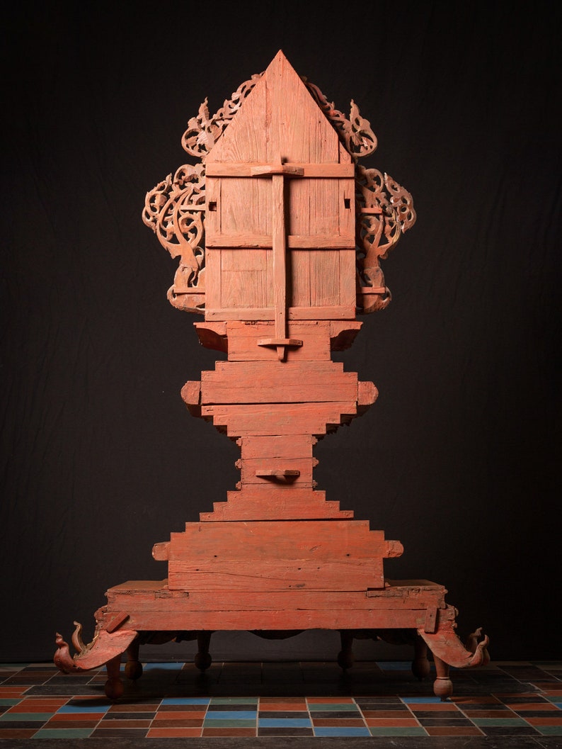 Large Antique Wooden Burmese Throne From Burma, 19th Century - Etsy