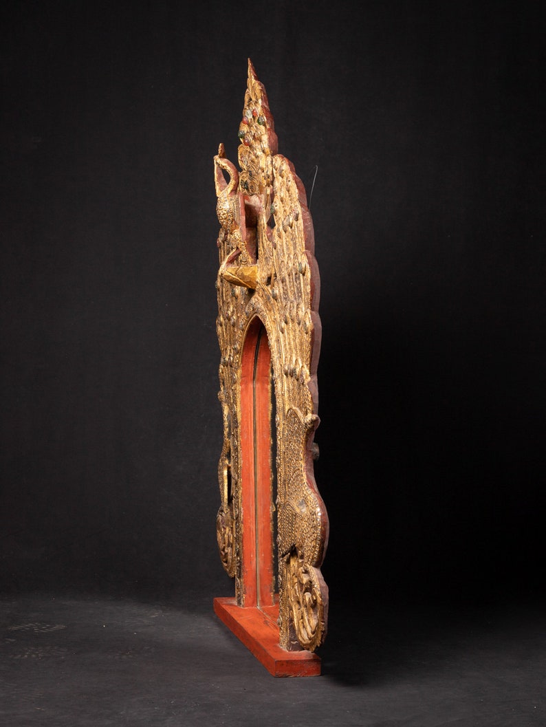 Antique Wooden Burmese Temple Panel From Burma, 19th Century - Etsy