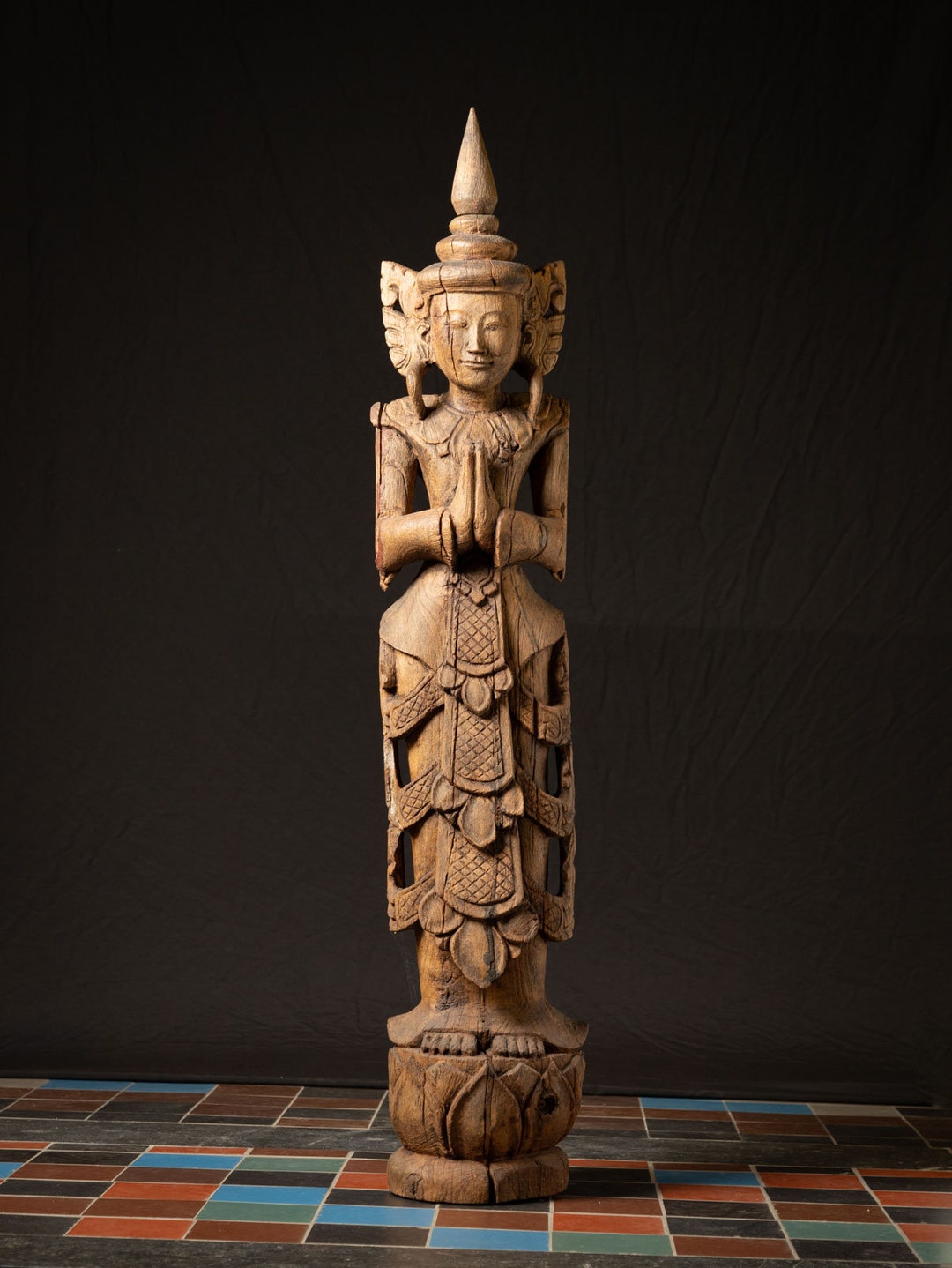 Large Antique Wooden Burmese Nat Statue From Burma, 19th Century - Etsy