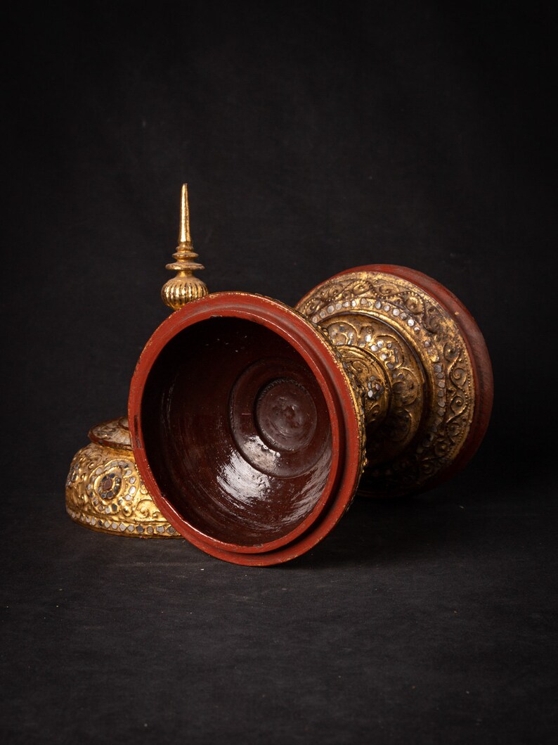 Antique Wooden Burmese Offering Vessel From Burma 19th - Etsy