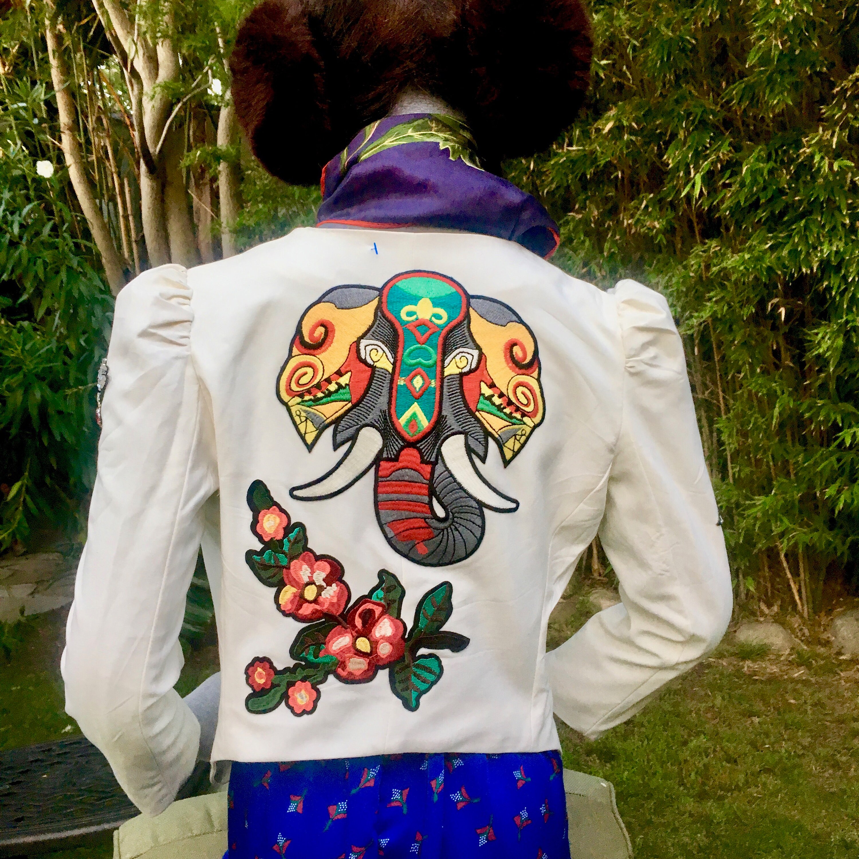 White Puff Shouldered Elephant Jacket Unique Jacket Festival - Etsy UK