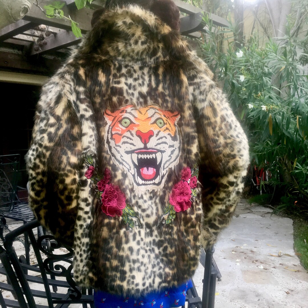 Leopard Print Faux Fur Coat Pin up Coat Festival Coat Warm - Etsy