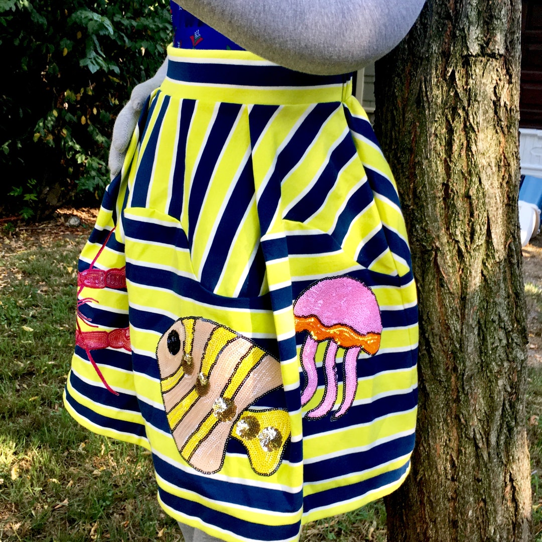 Cute Skirt Undersea Creatures Jelly Fish Striped Skirt Designer ...