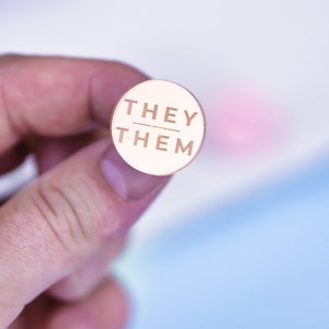 Pronoun Pin Badge They Them Pin LGBTQ Gift Pride Trans Non - Etsy