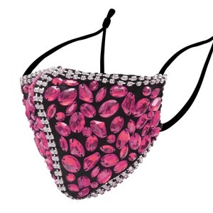 Crystal Face Mask for Women, Rhinestone, Sparkle, Reusable Bling Face ...
