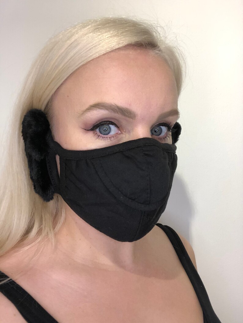 Winter Face Mask With Ear Muff Washable Reusable Cozy Warm - Etsy