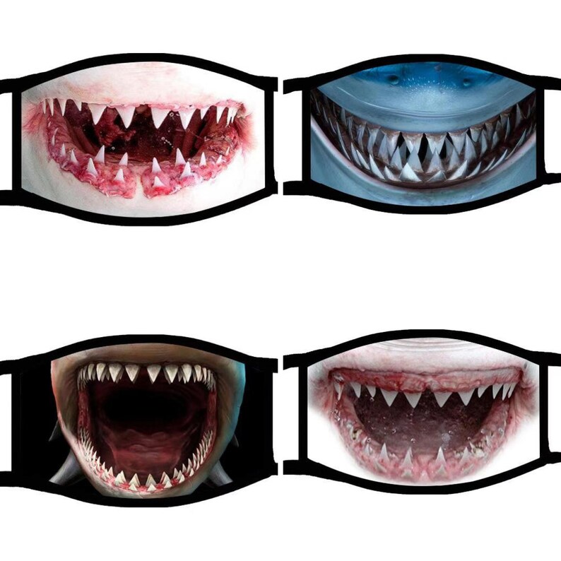 Shark Face mask Funny Face Mask for Men Novelty Face | Etsy