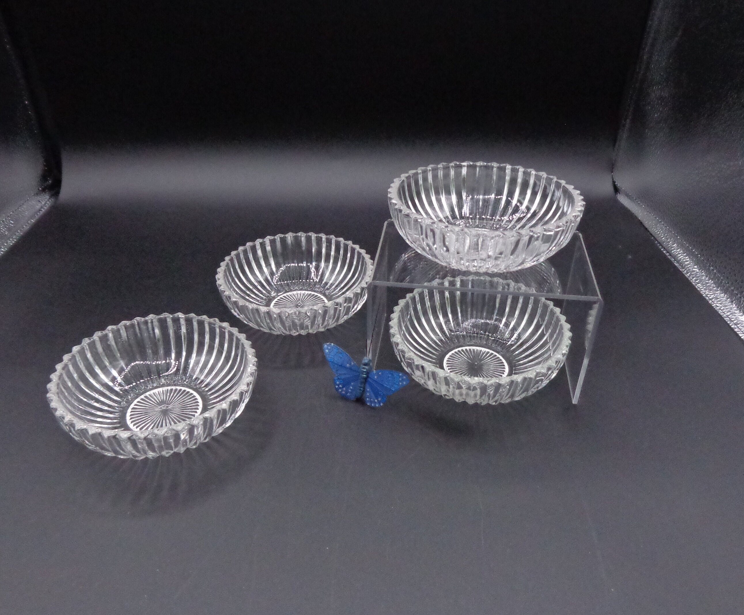 Vintage HEISEY Glass Nappy Bowls Ridgeleigh 1469 - Etsy