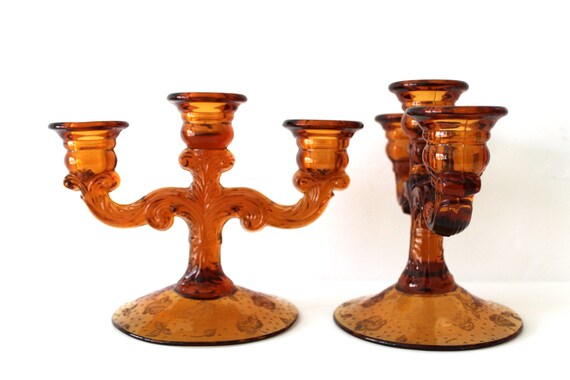 Vintage CAMBRIDGE 3 Light Candlesticks 1307 Candelabra With - Etsy