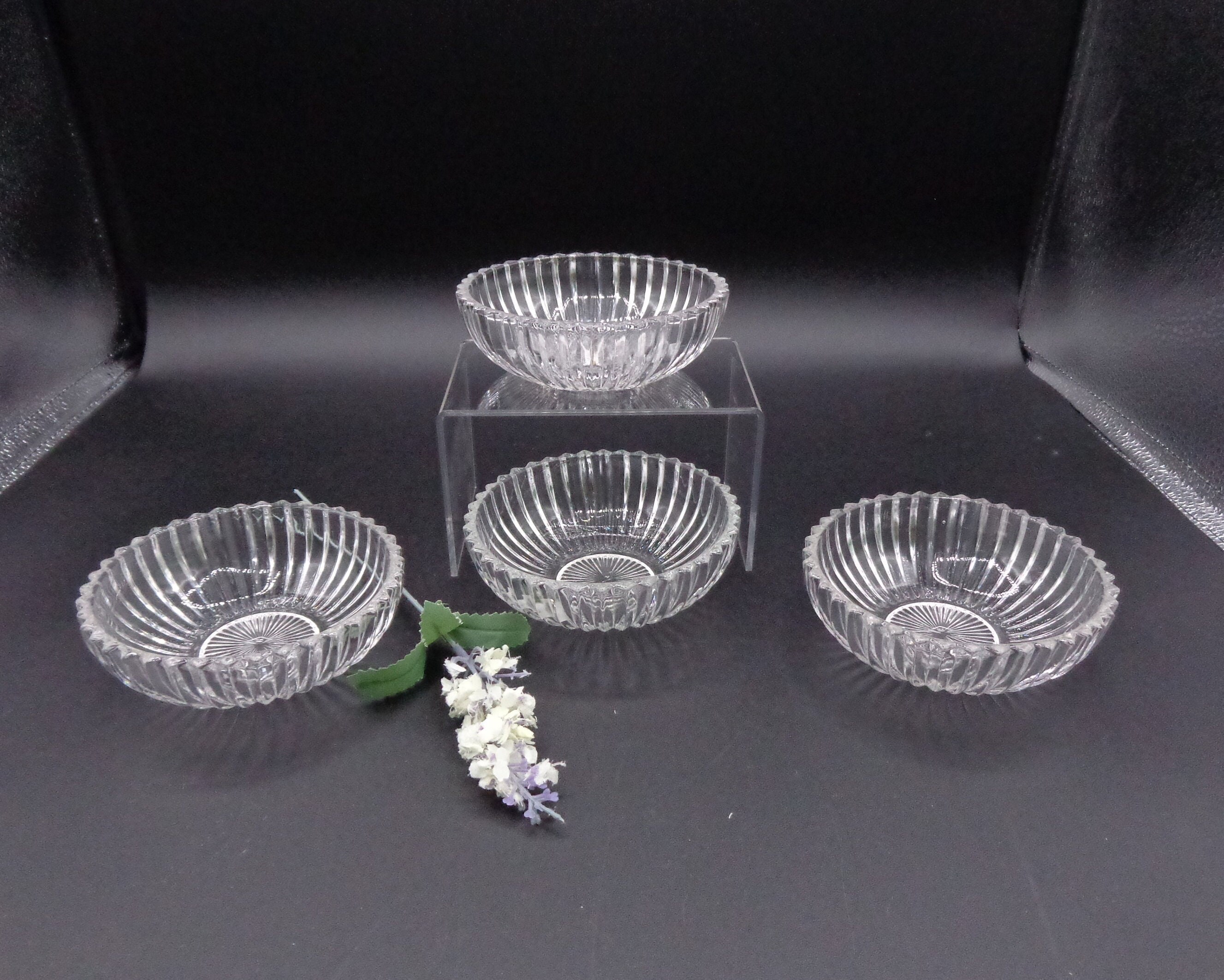 Vintage HEISEY Glass Nappy Bowls Ridgeleigh 1469 - Etsy