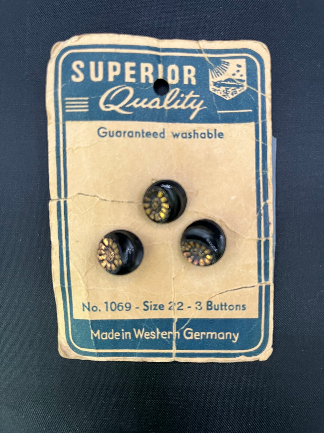 Vintage Superior Quality Black With Gold Buttons - Etsy