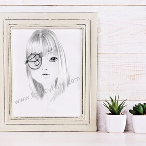 Coloring Page for Adults or kids. Nerdy Girl with a Monocle to | Etsy