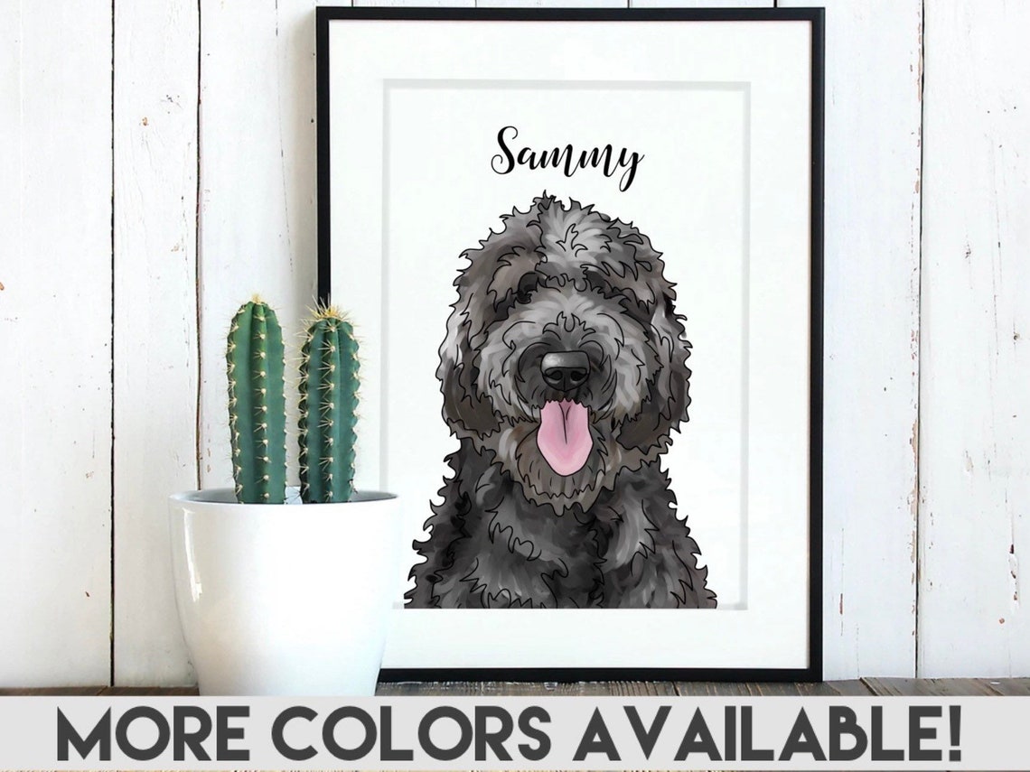 Doodle Drawing Personalized Custom Name Digital Watercolor - Etsy