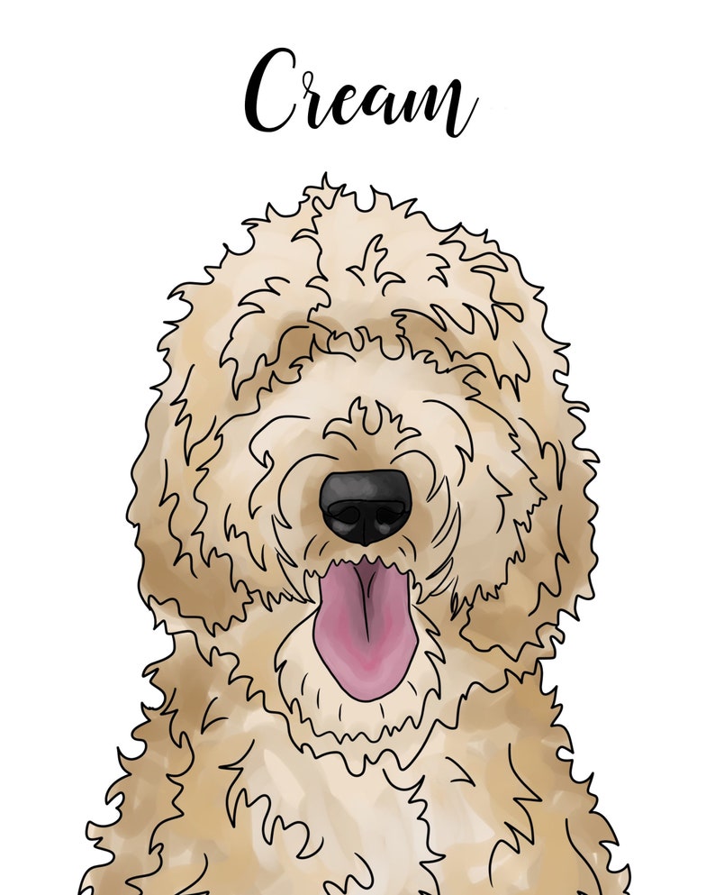 Doodle Drawing Personalized Custom Name Digital Watercolor - Etsy