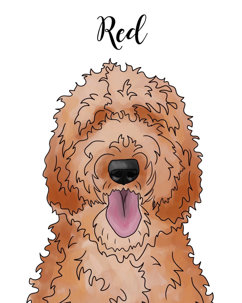 Doodle Drawing Personalized Custom Name Digital Watercolor - Etsy
