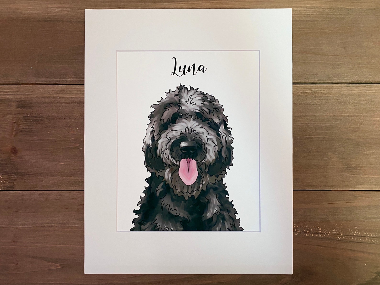 Doodle Drawing Personalized Custom Name Digital Watercolor - Etsy