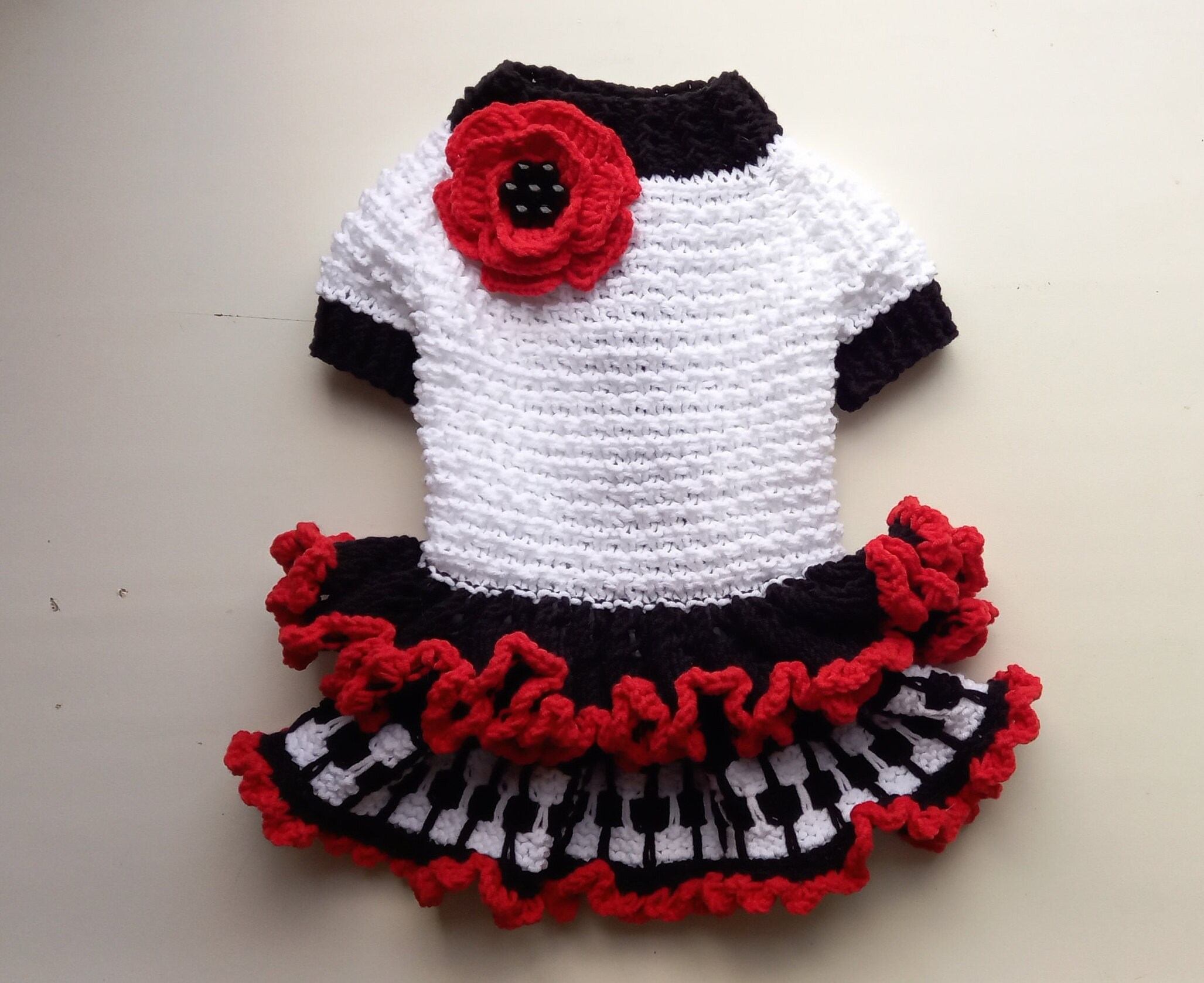 Black and White Dress for Dog, Clothes for Small Dogs Custom, Sweater ...