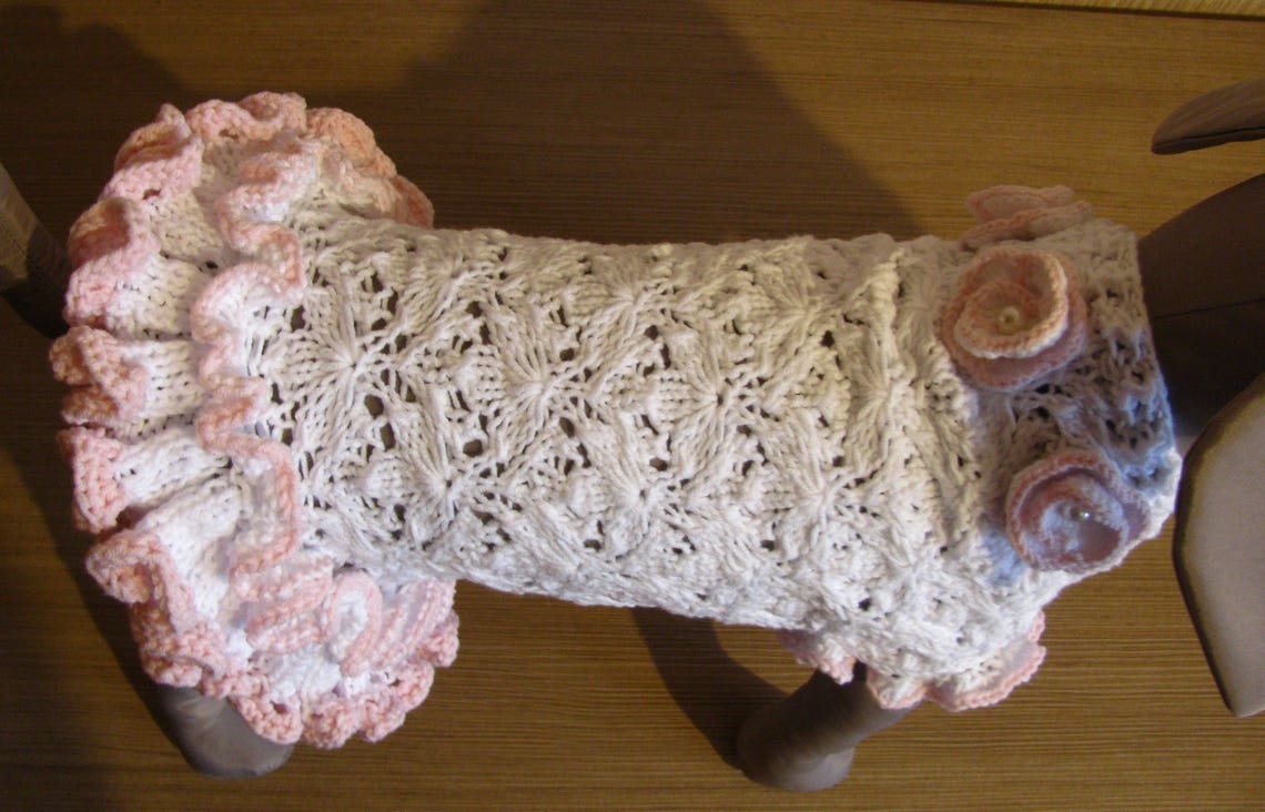 White Cotton Dog Dress Clothes for Small Dogs Custom Sweater - Etsy