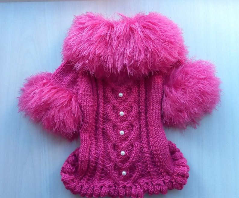 Dog Sweater for Valentine's Day Cardigan for Dogs Pink - Etsy