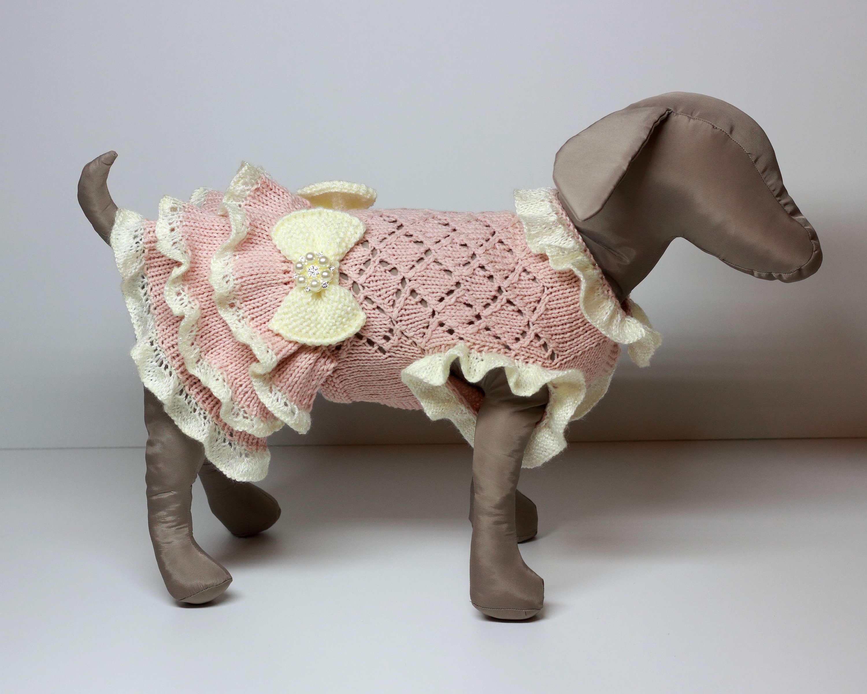 Dress for dogs Clothes for pets Sweater for dogs Knitted | Etsy