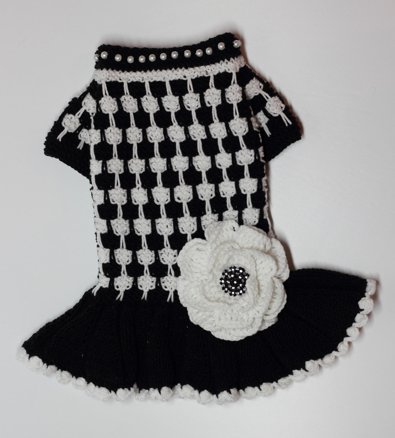 Black and White Dress for Dog, Clothes for Small Dogs Custom, Sweater ...