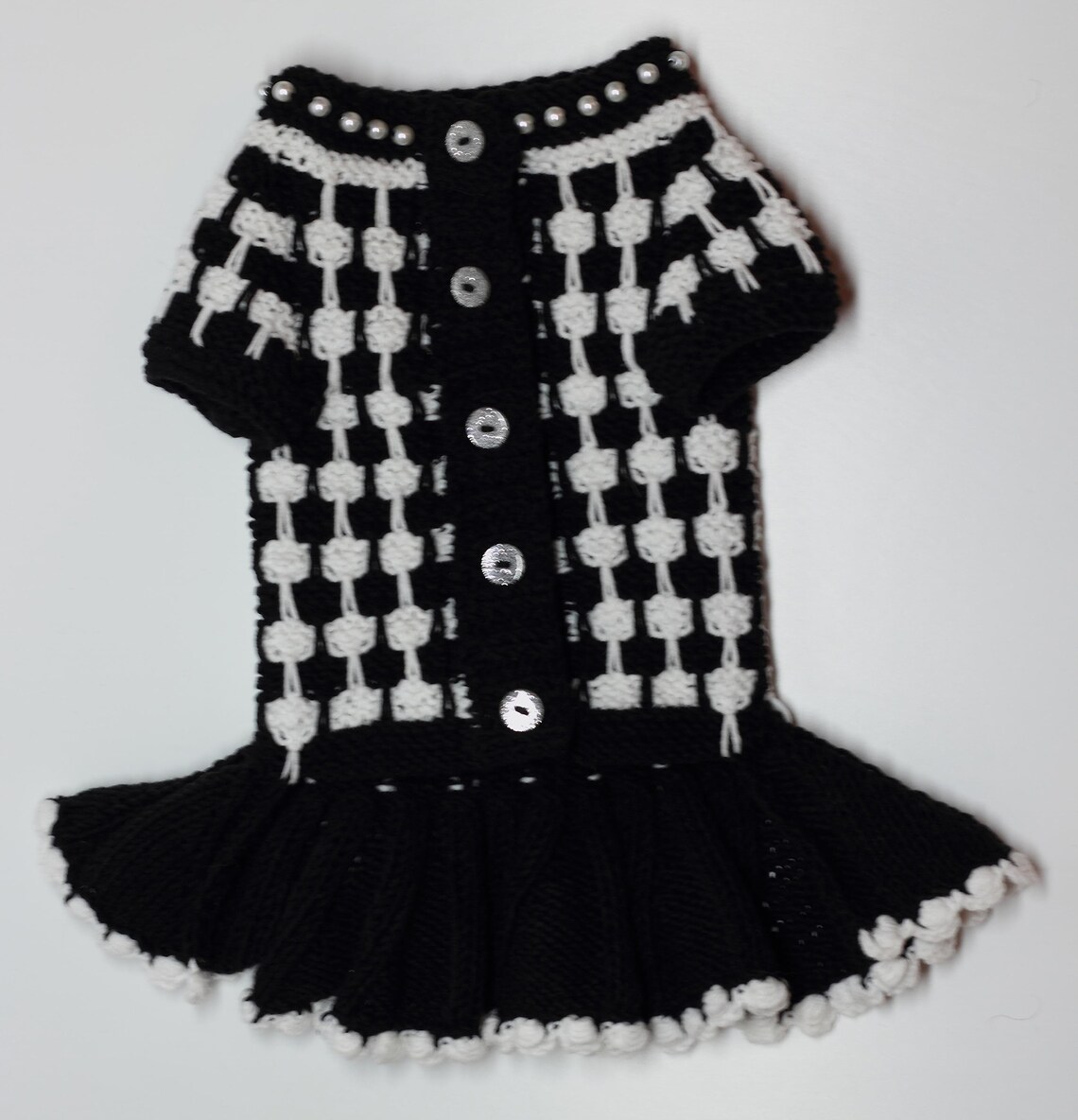 Black and White Dress for Dog, Clothes for Small Dogs Custom, Sweater ...