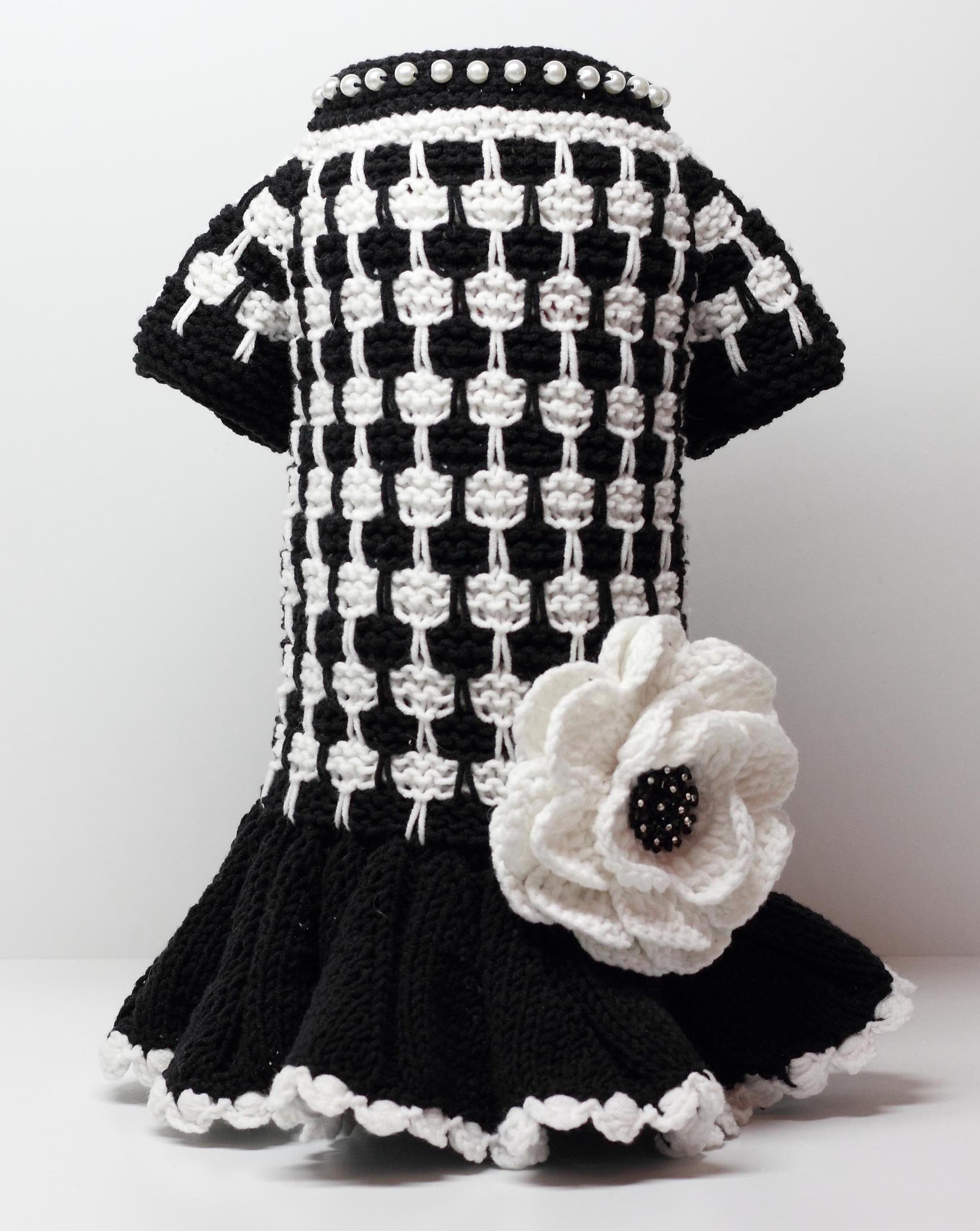 Black and White Dress for Dog, Clothes for Small Dogs Custom, Sweater ...